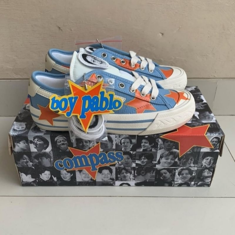 Jual COMPASS x BOY PABLO BLUE WHITE SIZE 39 || SEPATU SECOND BRAND ...