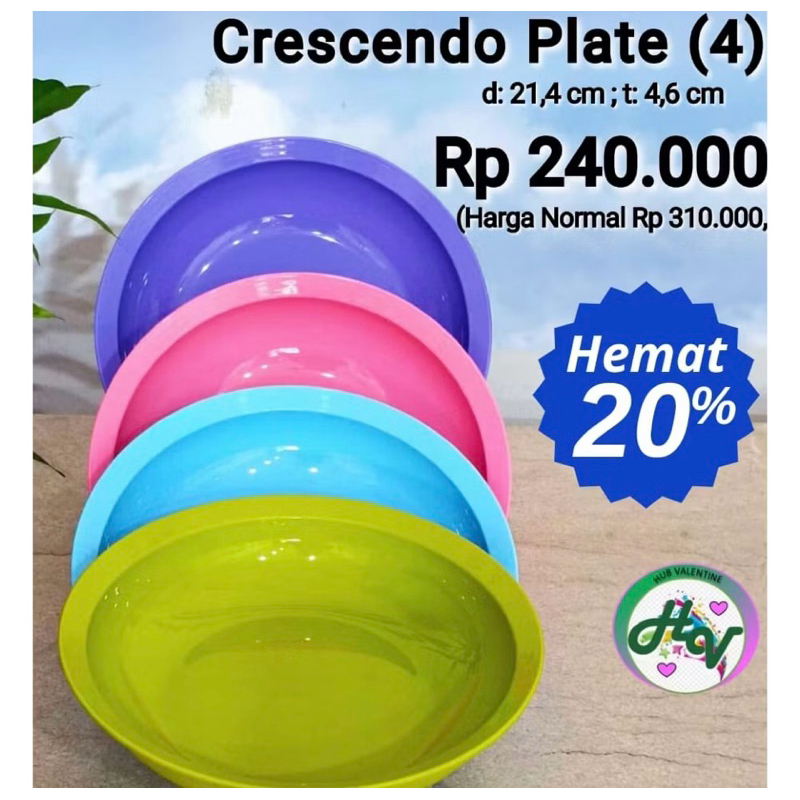 Jual Large Cressendo Plate 700ML Tupperware | Shopee Indonesia