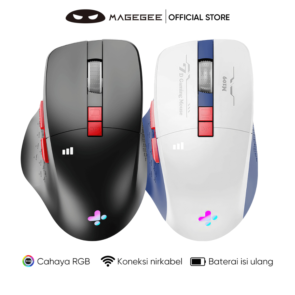 Jual MAGEGEE Mouse Wireless Gaming Rechargeable Baterai RGB Light Type ...