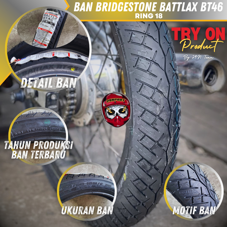 Jual Ban Bridgestone Battlax BT46 90/90 Ring 18 Tubeless Rx king Rxk ...