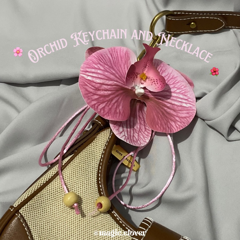 Jual [COD ] (FREE GIFT) Orchid Keychain | Orchid Necklace | Orchid ...