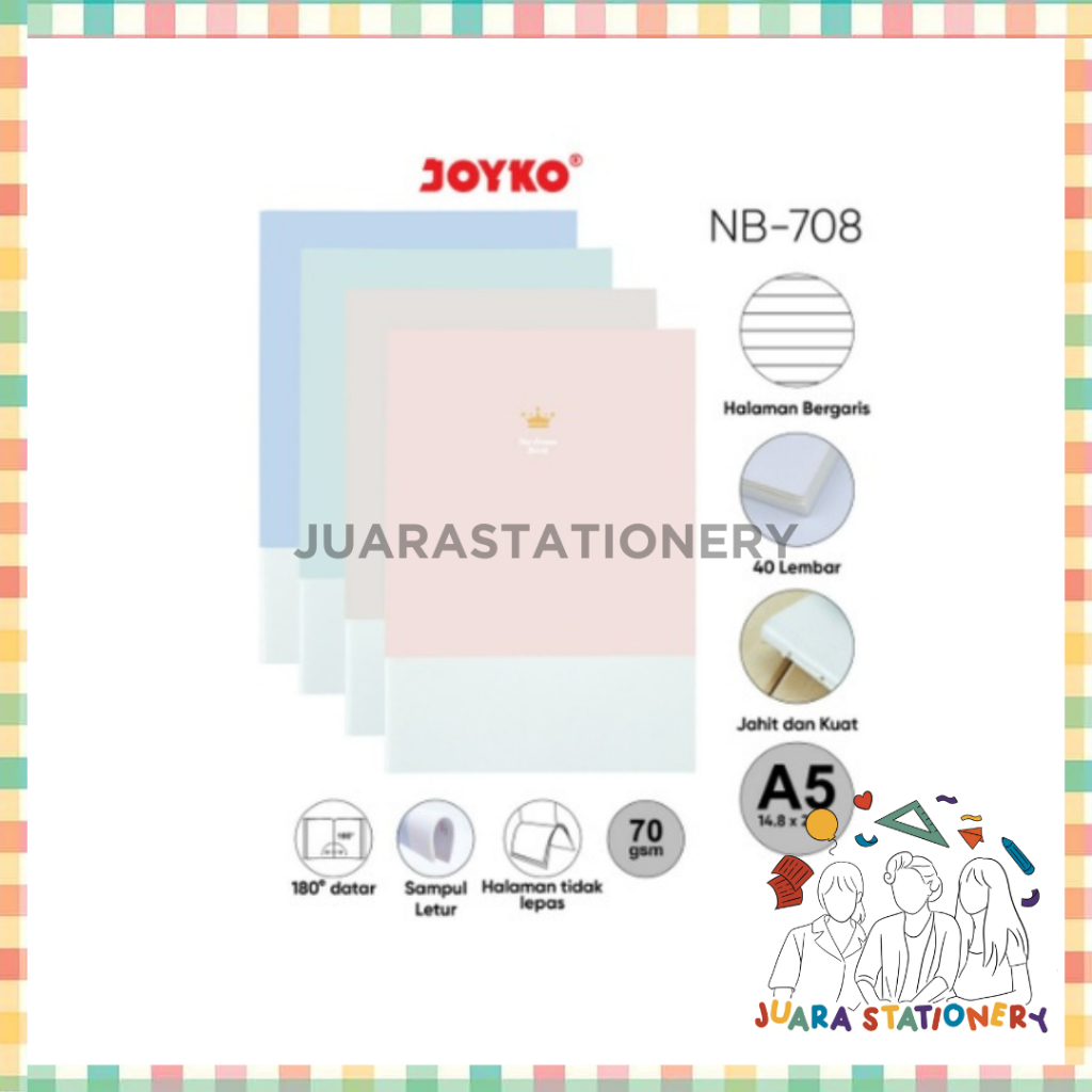 Jual Notebook Joyko A5 Pastel NB-708 (1195) / Buku Tulis Joyko Catatan ...