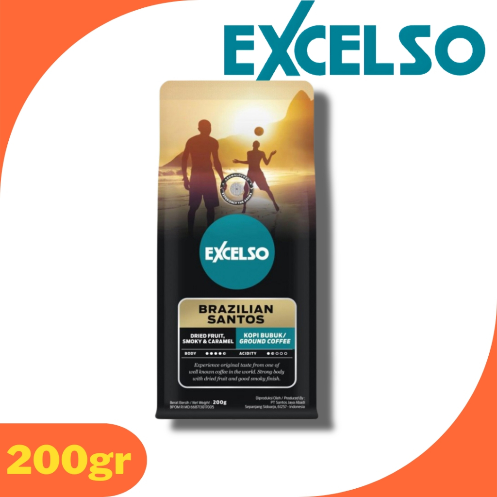 Jual Excelso Brazilian Santos Kopi Bubuk Kemasan 200gr | Shopee Indonesia