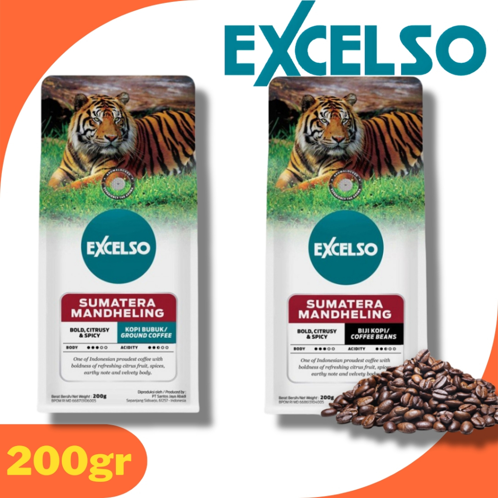 Jual Excelso Sumatera Mandheling Kopi Bubuk / Biji Kopi Kemasan 200gr ...
