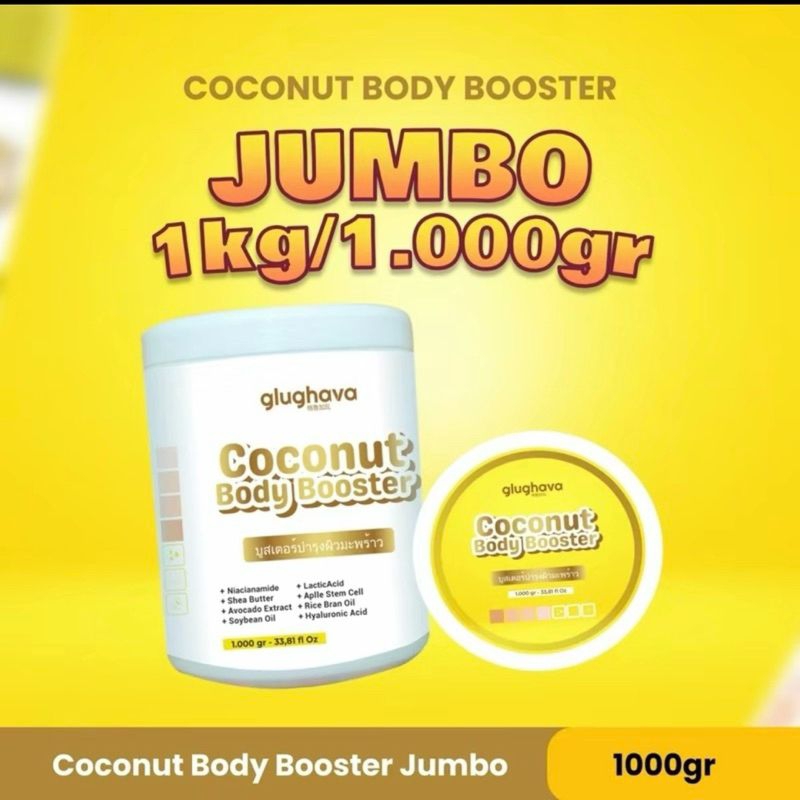 Jual GLUGHAVA COCONUT BODY BOOSTER JUMBO 1KG | Shopee Indonesia