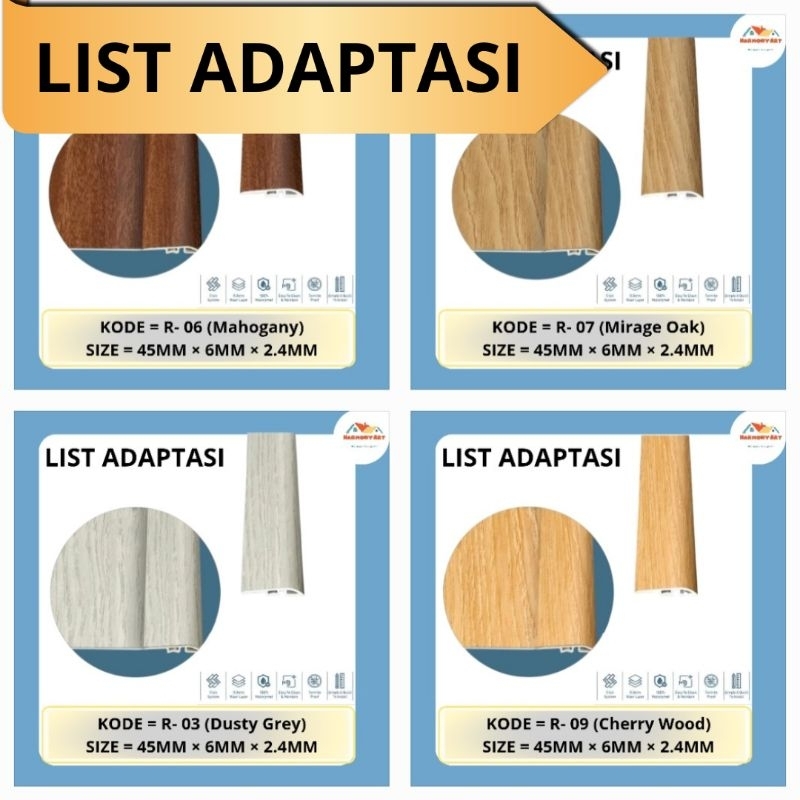 Jual HA- SUPER MURAH! ADAPTASI LIST TRANSISI UKURAN 4.5CM × 2.4M × 6MM ...