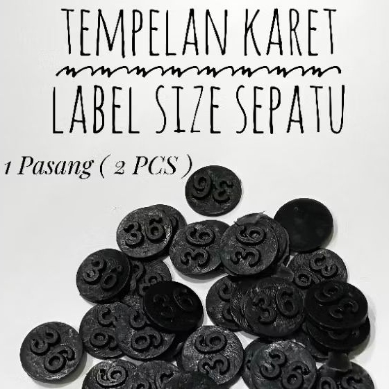 Jual Tempelan Karet Label Ukuran sepatu / Size 1 Pasang ( 2 PCS ...