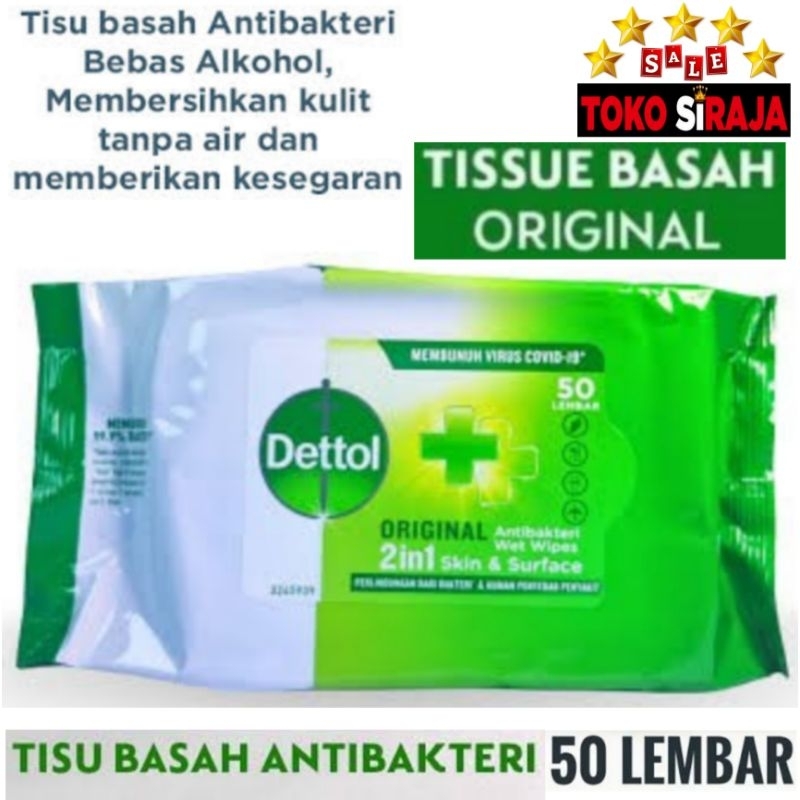 Jual DETTOL TISU BASAH ISI 50 LEMBAR ORIGINAL / DETTOL WET WIPES ...