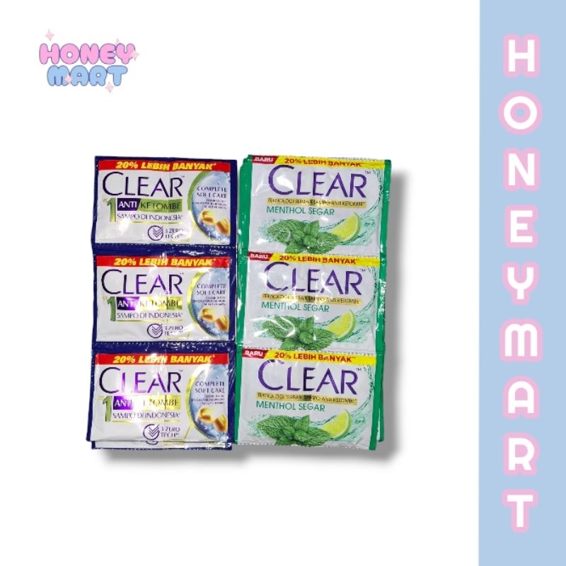Jual UNILEVER Clear Shampo Shampoo Renceng 12 Baris 24 Sachet Double ...