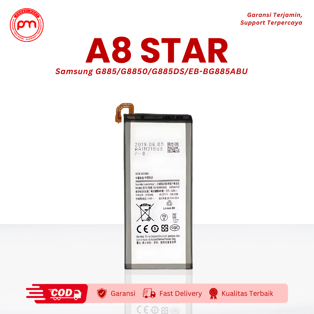 Jual Battery Samsung A8 Star G885 G8850 G885DS EB-BG885ABU | Shopee Indonesia
