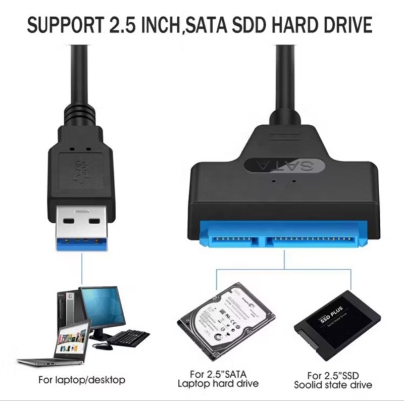 Jual Converter Kabel SATA to USB 3.0 / HDD Laptop dan SSD to USB 3.0 ...