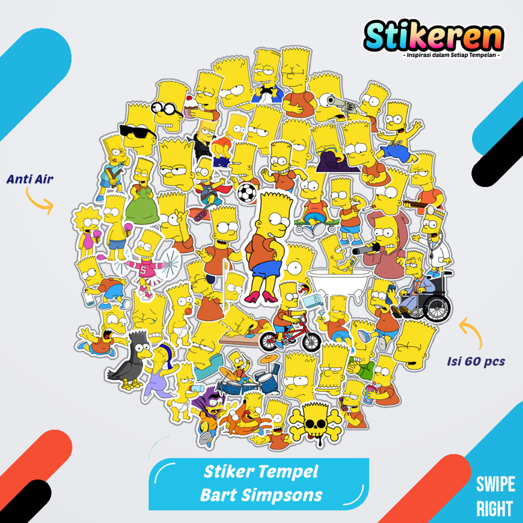 Jual Stiker Anime Bart Simpson Paper Vinyl Dekorasi Laptop Koper ...