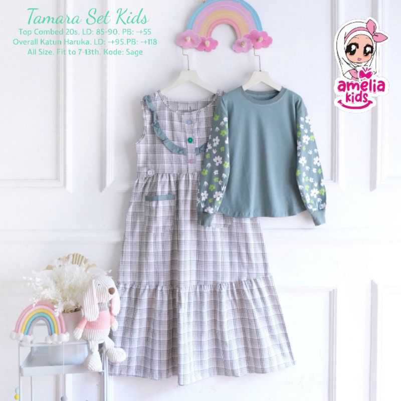 Jual Amelia Kids - Tamara Set Overall Anak Remaja (Overall Dress ...