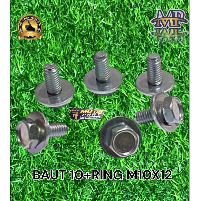 Jual baut 10 set ring m6 x 12 baut cover knalpot motor Universal model ...