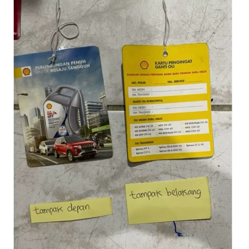 Jual TAG SERVIS SHELL BERKALA / CATATAN KILOMETER KENDARAAN | Shopee ...