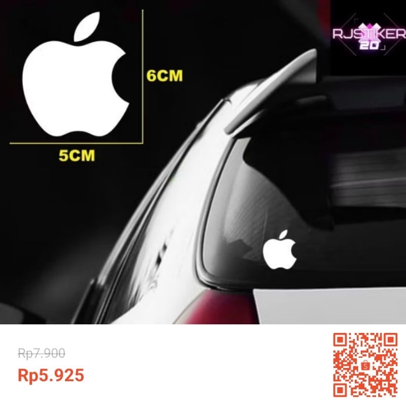 Jual Sticker Cutting Logo Apple / Sticker Variasi Mobil / Motor / Helm ...