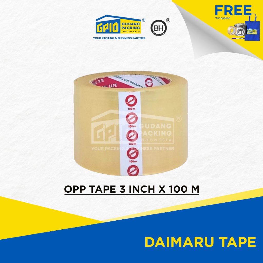 Jual DAIMARU - Lakban 3 inch / 72mm x 100 yard Bening / Coklat | Shopee ...