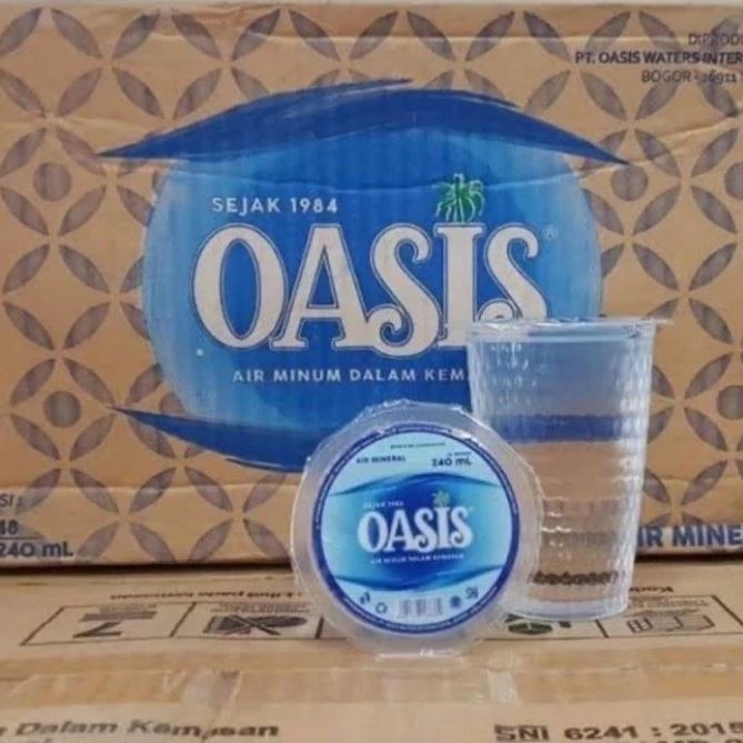 Jual OKHI - Air minum mineral merek Oasis Kemasan Gelas 240ml 1DUS Isi ...
