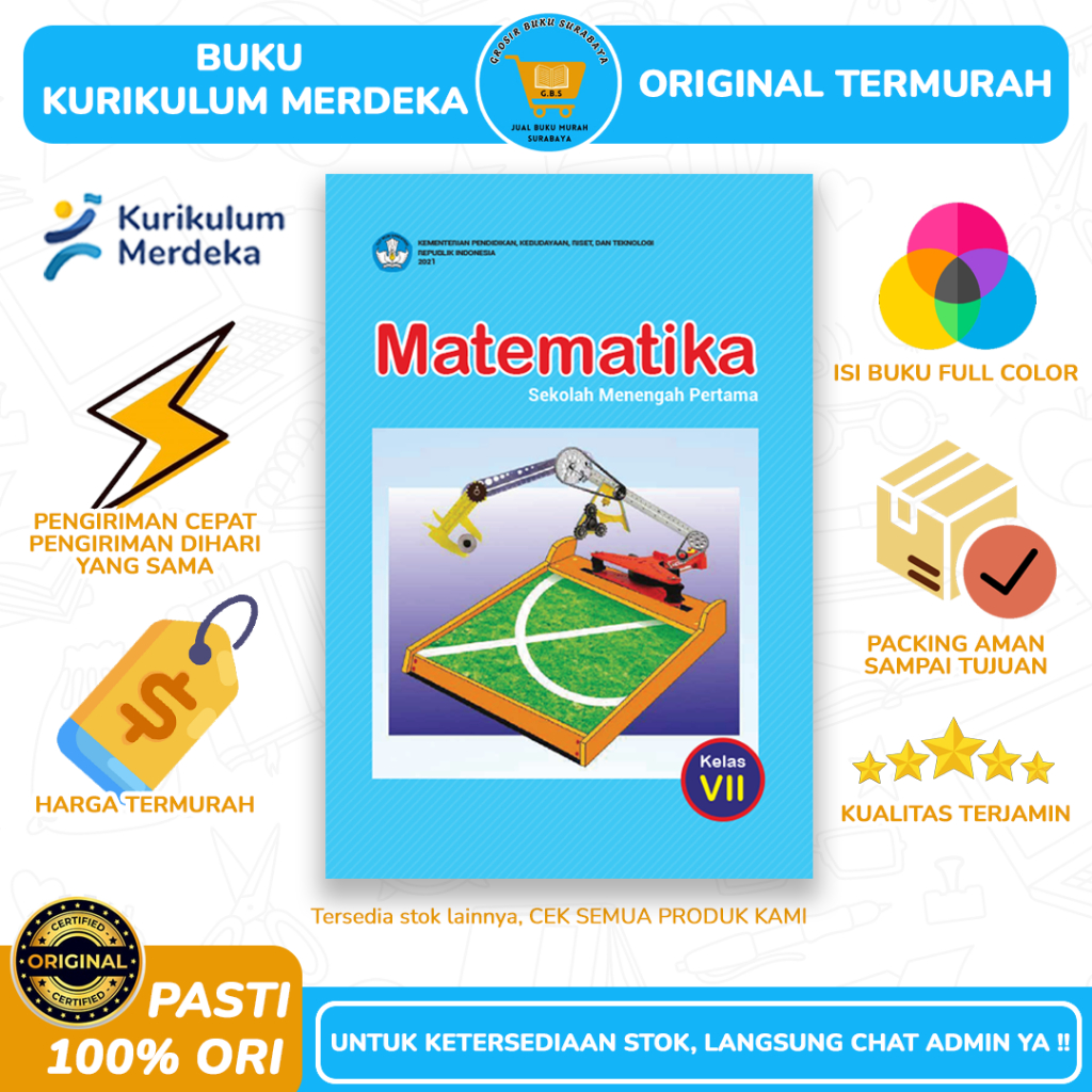 Jual Buku Matematika Kelas 7 SMP - Buku Paket Siswa - Kurikulum Merdeka | Shopee Indonesia