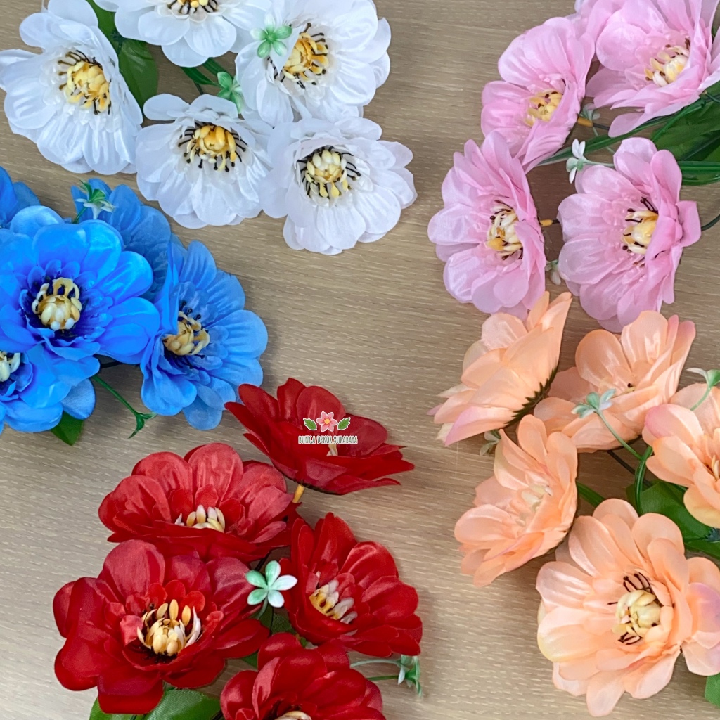 Jual Bunga Artifisial Poppy x5 Dekorasi Bunga Pelaminan Hantaran Buket ...