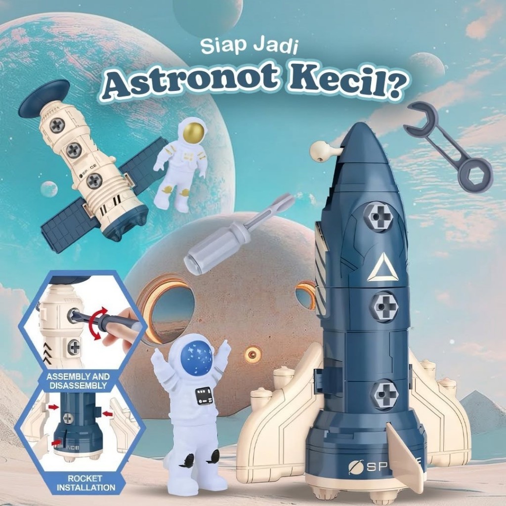 Jual Toy Studio Mainan Edukasi Anak DIY Space Search Team Assembling ...
