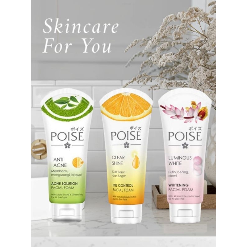 Jual Poise Facial Foam Luminos whitening /Anti Acne 100 g | Shopee ...