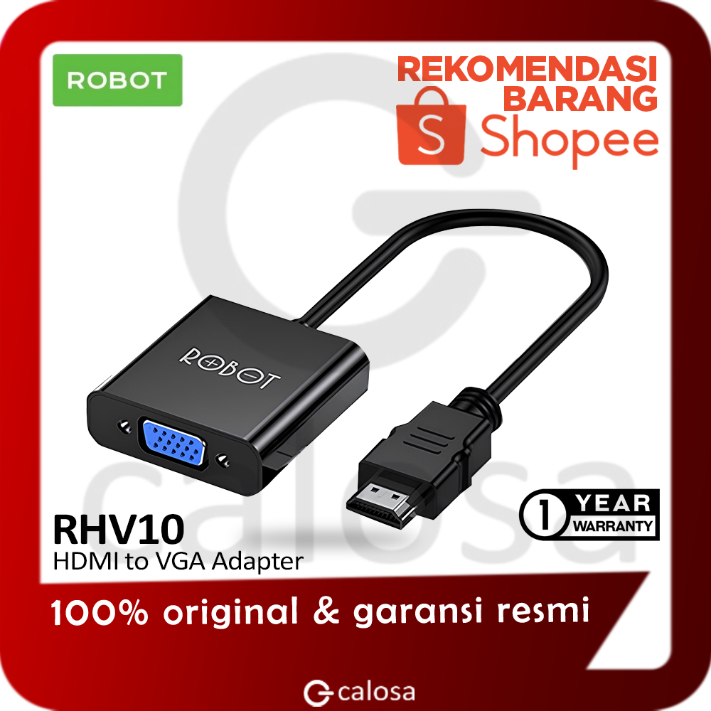 Jual ROBOT Kabel Colokan HDMI TO VGA RHV10 Adapter Laptop/PC 1080P ...