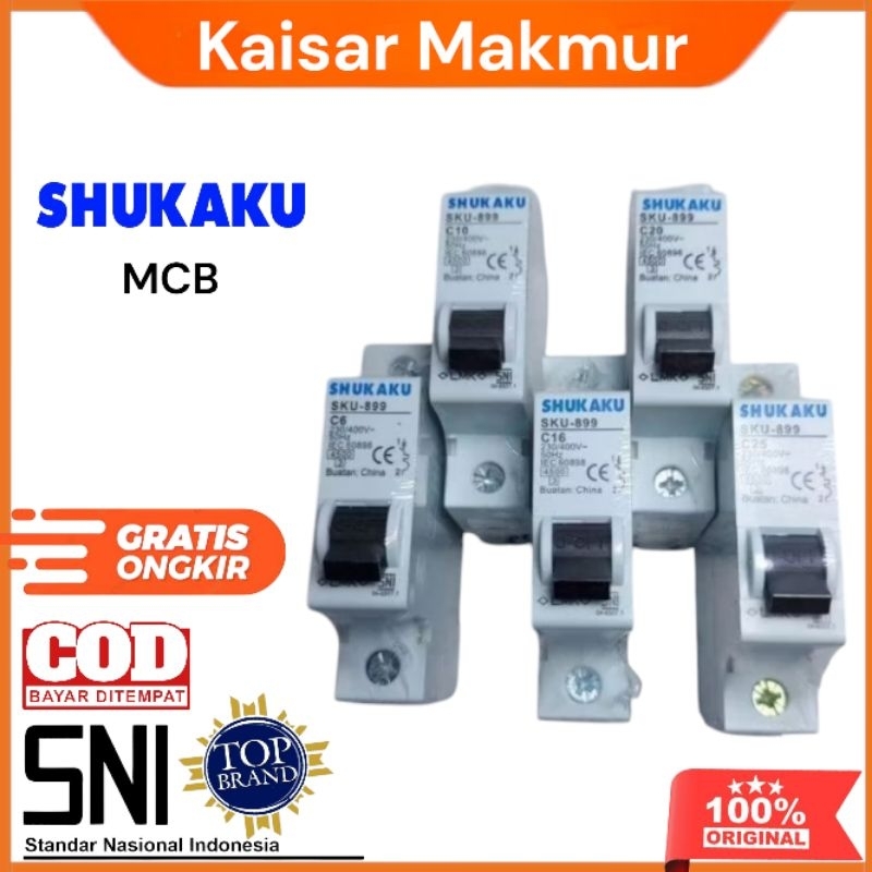 Jual Shukaku Mcb 1P 2A,4A,6A,10A,16A,20A,25A,32A,40A,50A,63A Mcb 1 phase | Shopee Indonesia