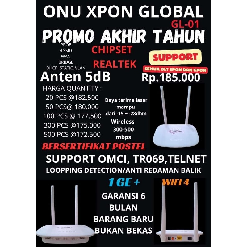 Jual ONU XPON GLOBAL GL 01 | Shopee Indonesia