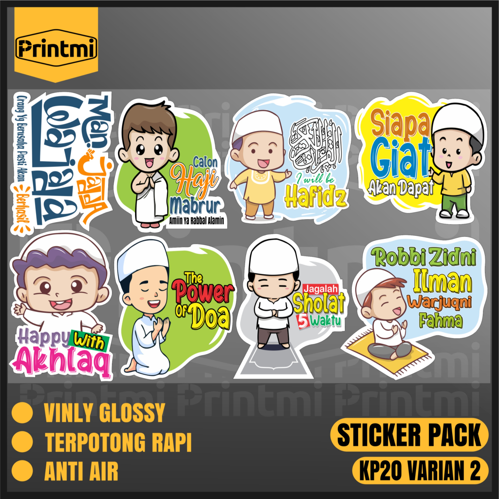 Jual Stiker kata Islam Anak Pack Lucu Laptop Casing HP Helm Motor Kaca ...