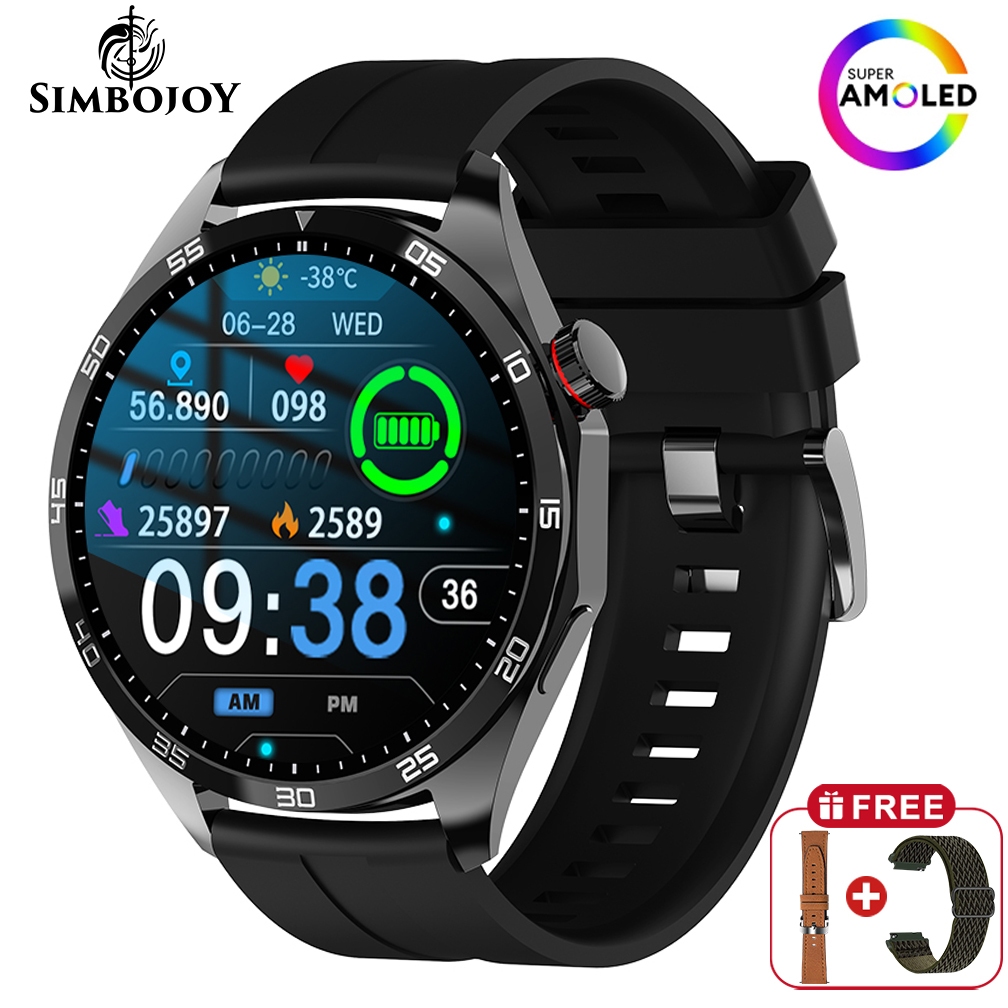 Jual Simbojoy Smartwatch AMOLED AOD Metal Case Running Pace Waterproof ...