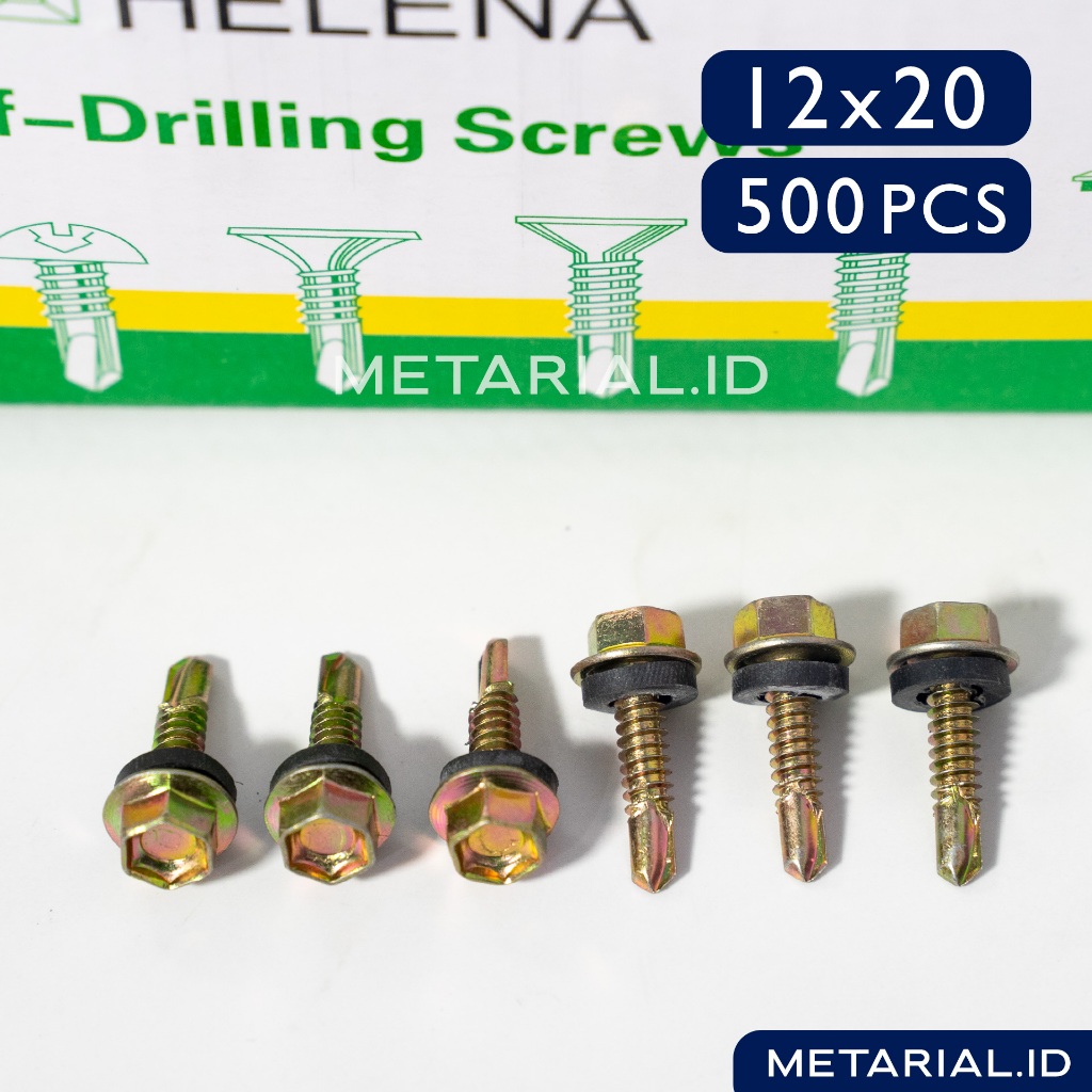 Jual [500 PCS] Baut SDS 12x20 Baja Ringan Roofing Sekrup | Atap | Seng ...