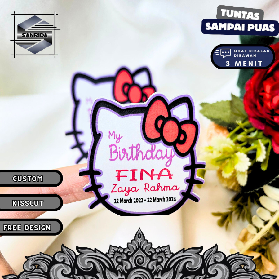 Jual 4-8 Sticker Karakter Ulang Tahun Anak Stiker Label Hampers Ultah ...