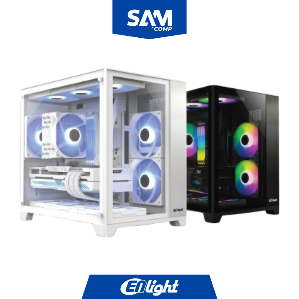 Jual Casing Enlight Z6 - M-ATX Gaming Case Tempered Glass Pane include ...