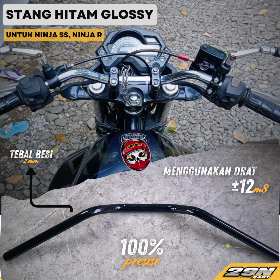 Jual Setang Stang Setir Stir Hitam Glossy Besi Kuat Tebal Presisi PNP ...