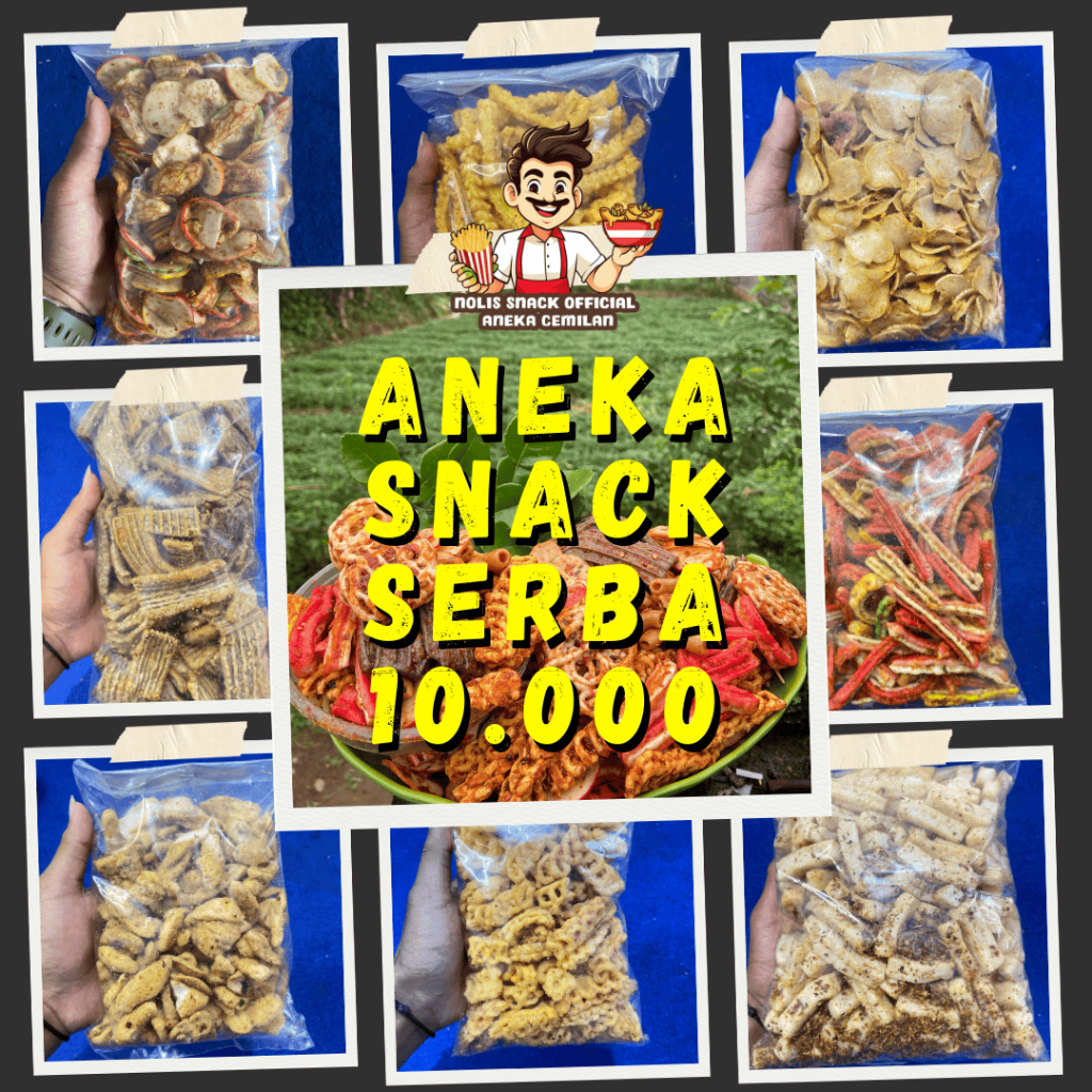 Jual [Terlengkap] Aneka Snack Serba 10RB Pedas Manis Gurih // Aneka Cemilan Viral Nolis Snack ...