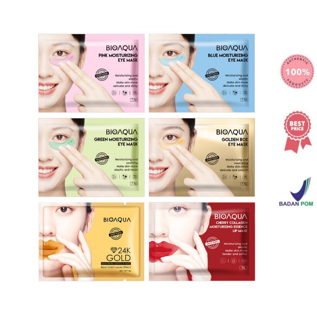 Jual BIOAQUA Moisturizing Eye Mask | 24K Gold Luxury Effcet Lip Mask ...