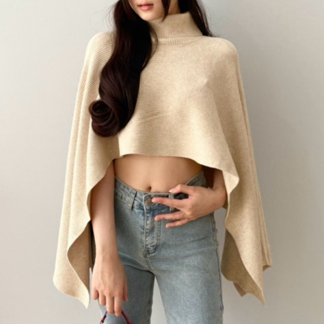 Jual [MAFIA] DENICA cape Winter Knit Sweater | autumn and winter ...