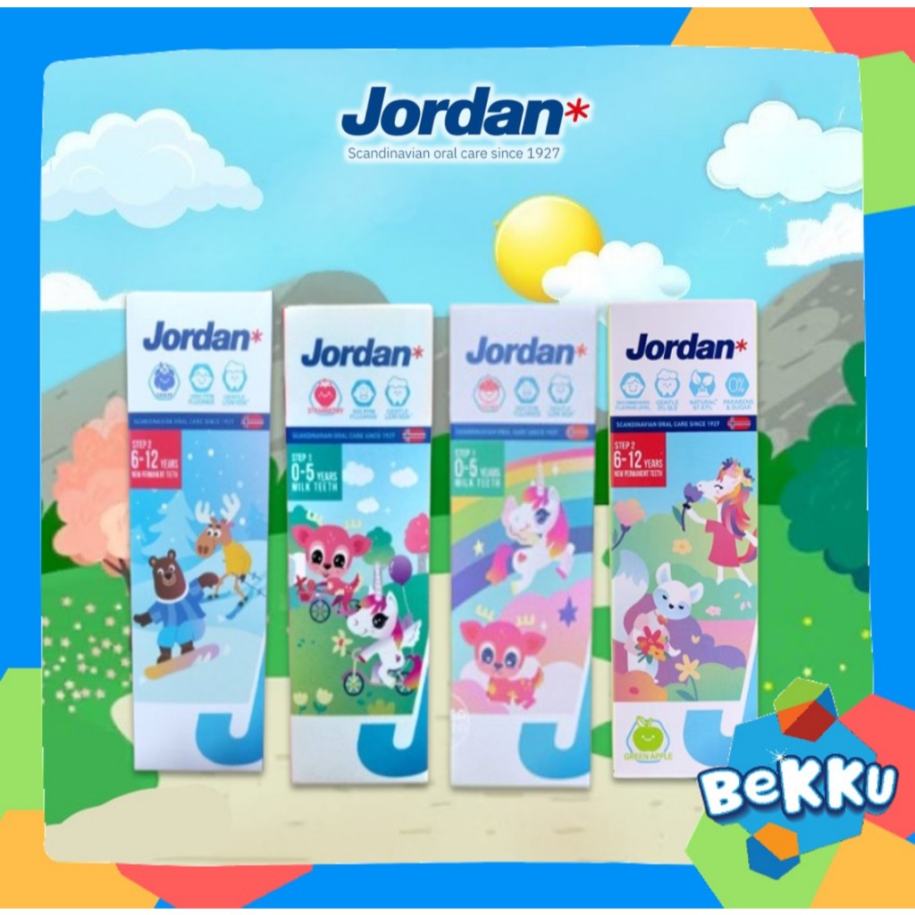 Jual Jordan Oral Care Kids Toothpaste 75gr | Step 1 & Step 2 | Pasta ...