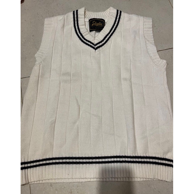 Jual white knitted vest | Shopee Indonesia