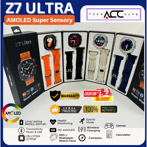 Jual SMARTWATCH Z7 ULTRA AMOLED & IP67 Support iOS & Android | Shopee ...