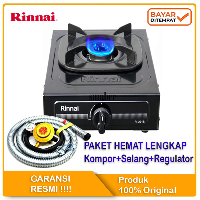 Jual Rinnai Kompor Gas 1 Tungku RI201s+Selang Regulator SNI Premium ...