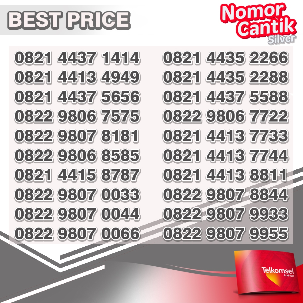 Jual Nomor Cantik Telkomsel Kategori Silver ABAB AABB AAAB Batch 9 | Shopee Indonesia