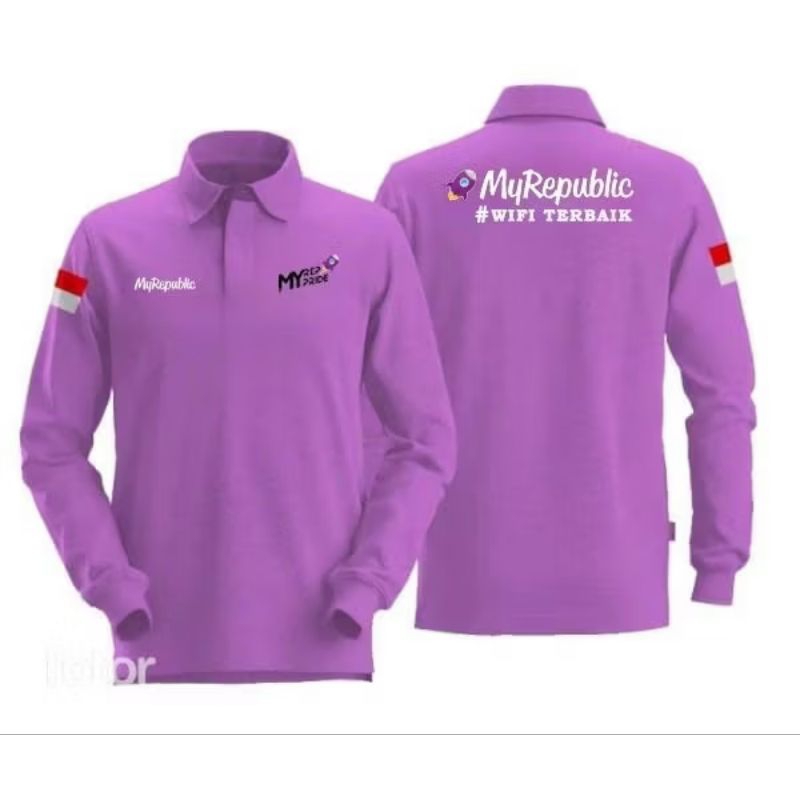 Jual KAOS KERAH MODEL POLO-BiSA CUSTOM'Myrepublic-BAJU TANGAN PANJANG ...