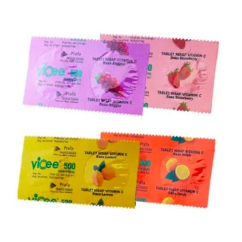 Jual Vicee 500mg 2 Tablet [ 1 Strip ] Vitamin C Vice Jeruk Anggur Lemon ...