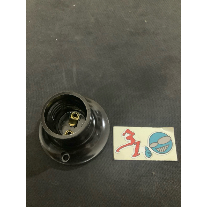 Jual fitting lampu broco hitam dudukan lampu plafon tempel | Shopee ...
