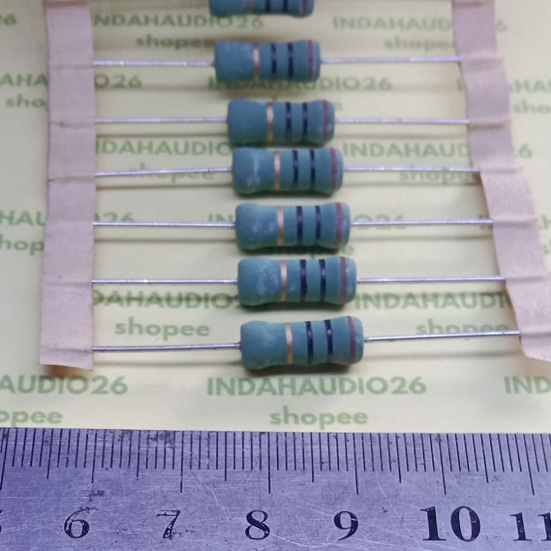 Jual japan 10R 3w 5% hijau kaki tembaga 10 ohm resistor 10r 3w 3watt 3 ...