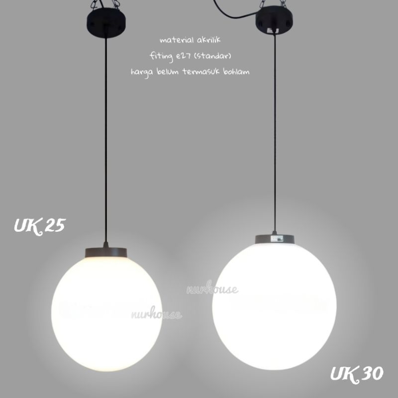 Jual Lampu Gantung Minimalis Bulat Akrilik Lampu Hias Gantung Oval ...