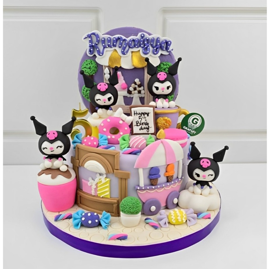 Jual CAKE TEMA KUROMI AND CANDY/ KUE ULANG TAHUN CUSTOME | Shopee Indonesia