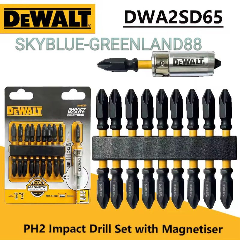 Jual DEWALT DWA2SD65 Impact Drill Set with Magnetiser/Demagnetiser ...